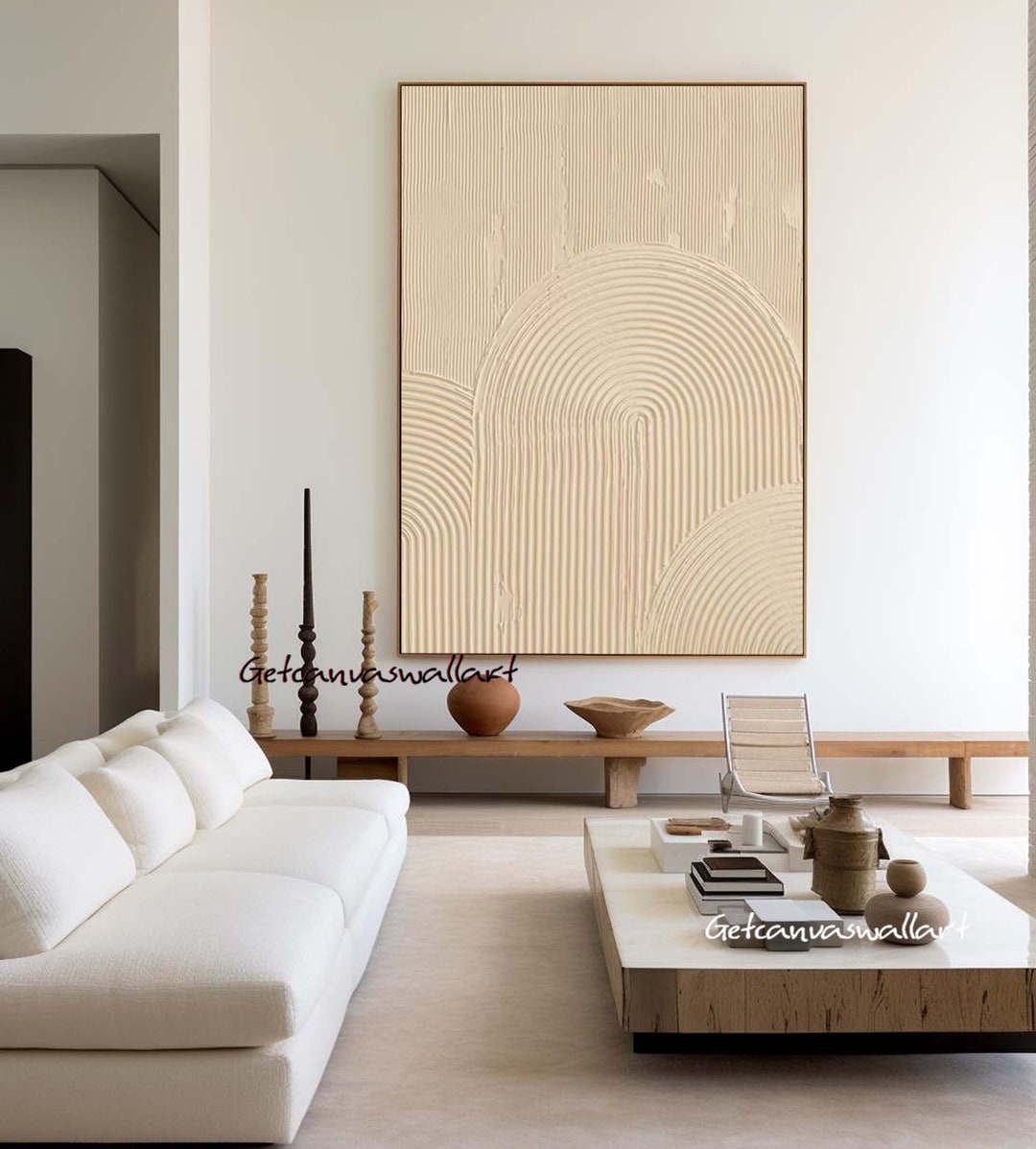 Beige Arch Wall Art Beige Texture Wall Art Light Beige Minimalist ...