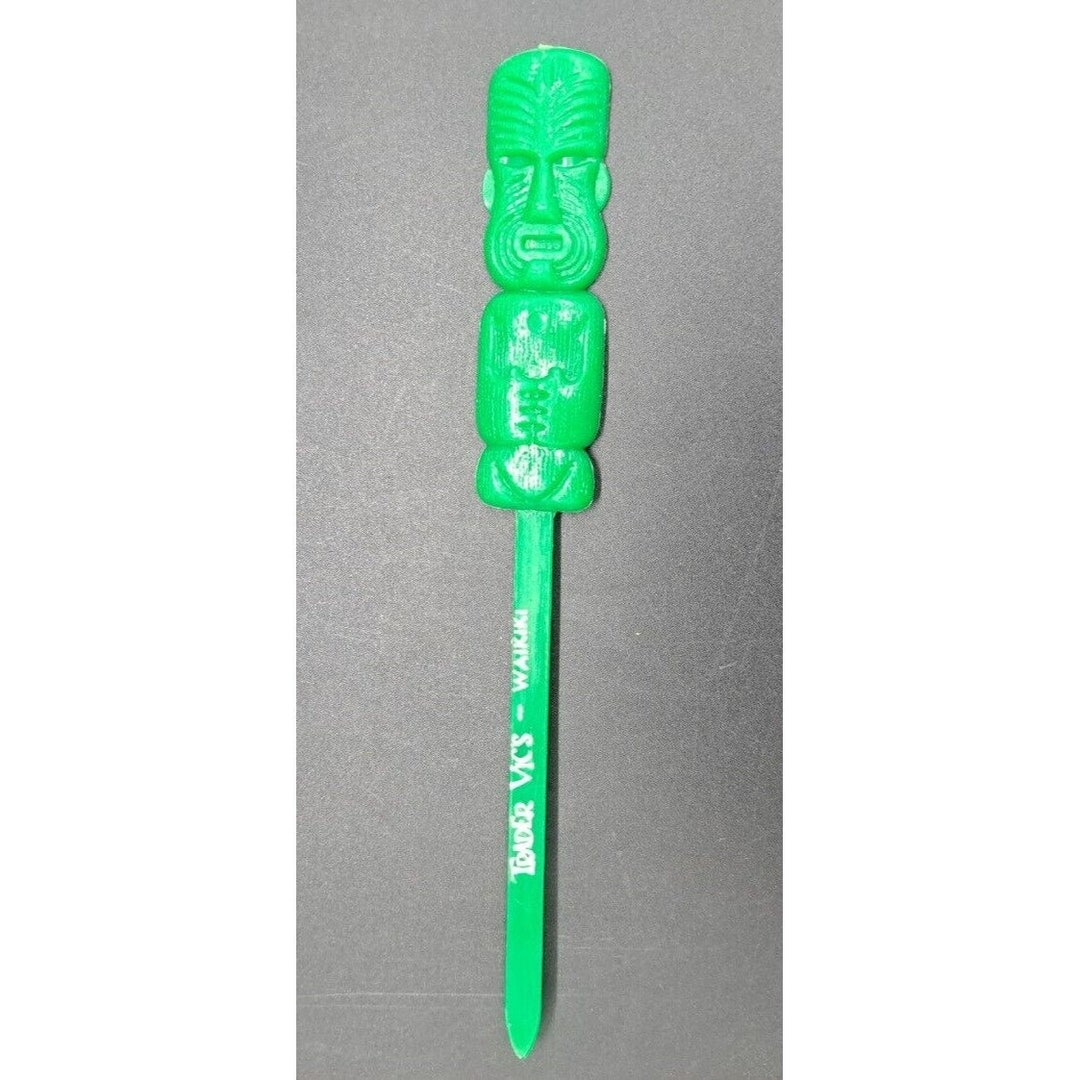 Rare Vintage HTF Green Tiki Man Trader Vic's Swizzle Stick EUC - Etsy