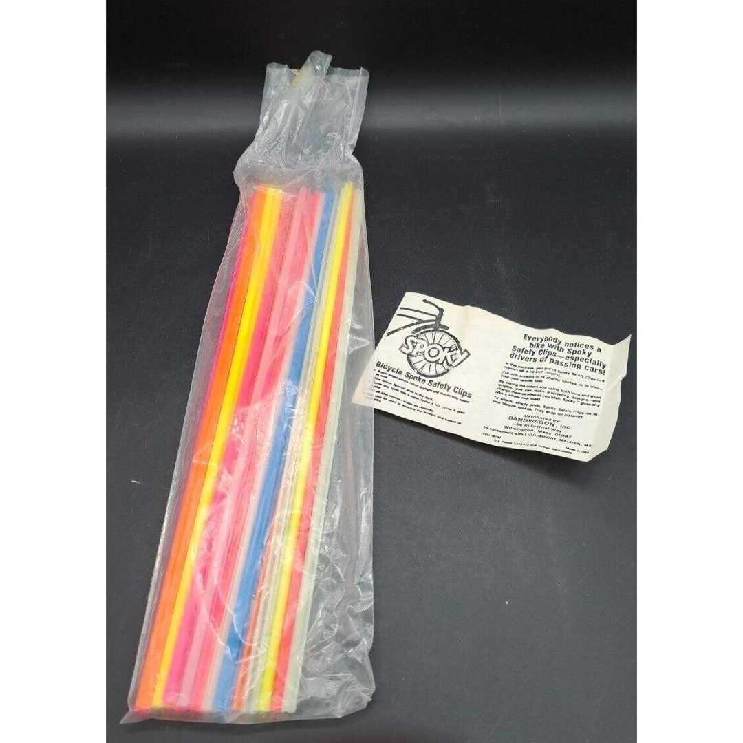 Vintage Spoky Bicycle Spoke Safety Clips Glow in the Dark Bike Spoke ...