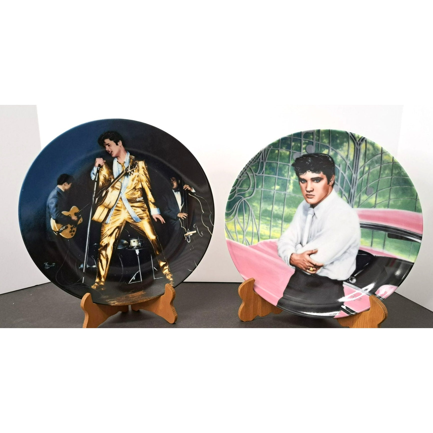 Vintage Collectible Prop Elvis Plates Numbered B Emmett 1989 Memphis ...