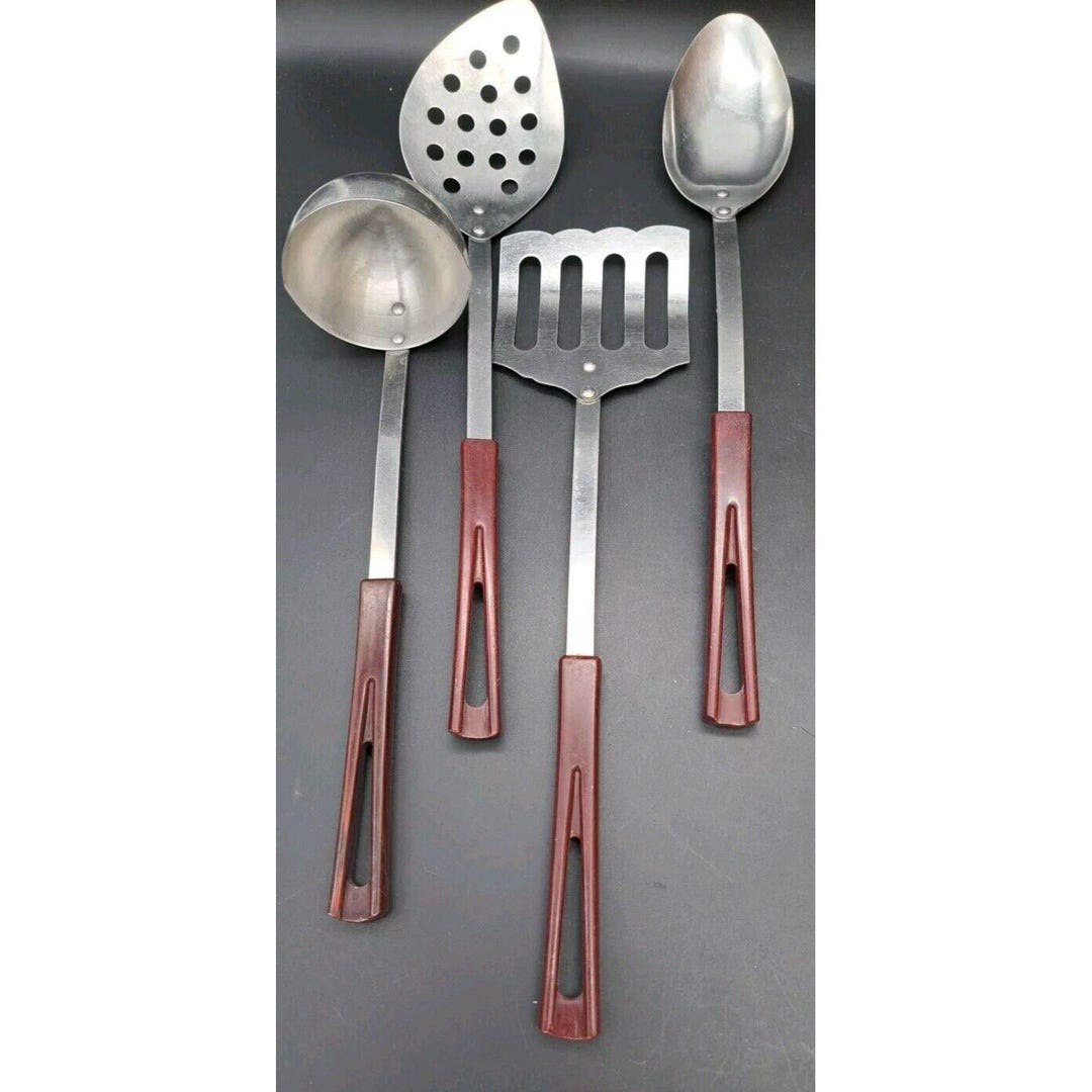 Vintage MCM Stanhome Stanley Kitchen Utensils Set of 4 Ladle 2 Spoons ...