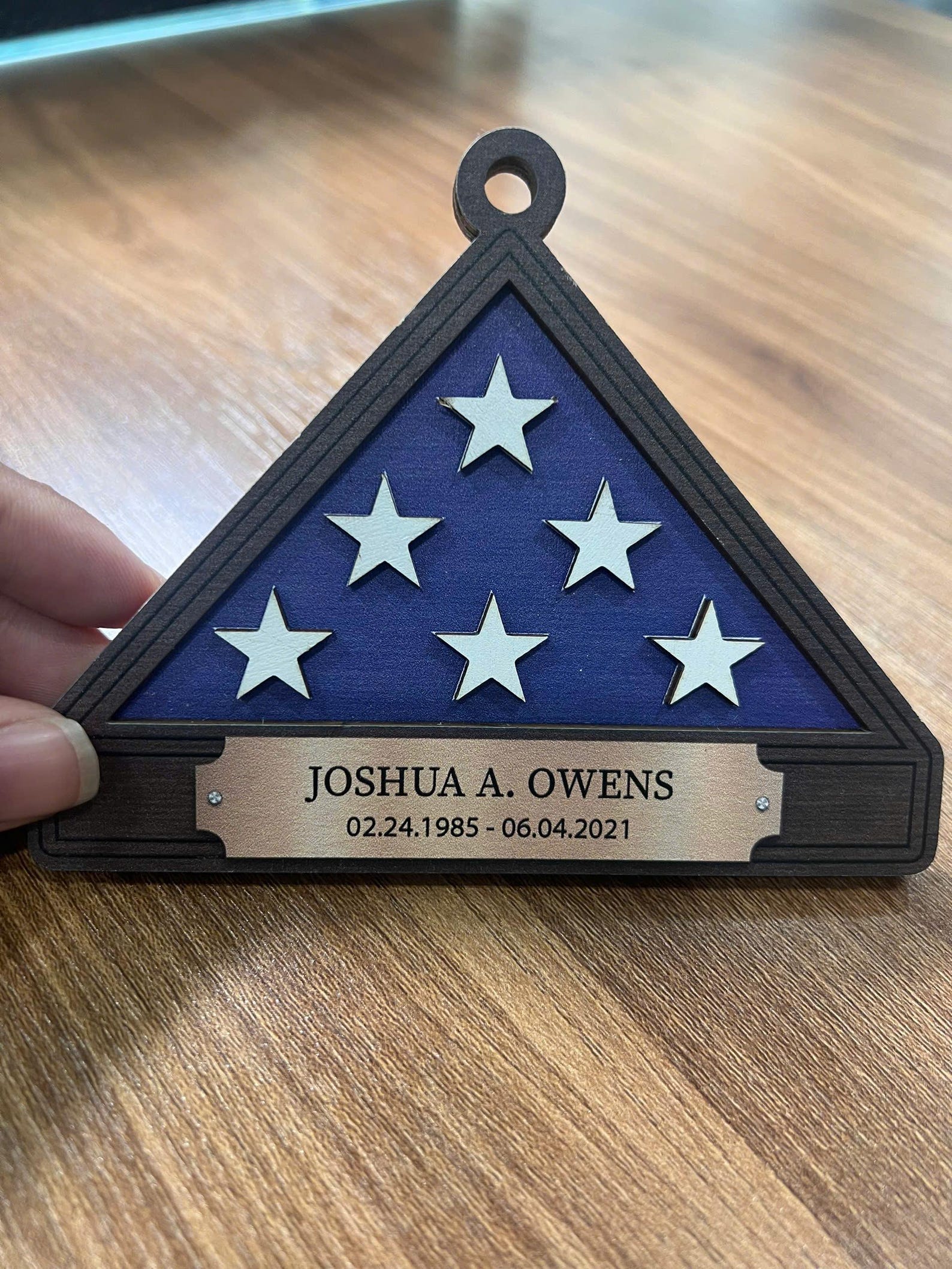 Personalized Military Memorial Flag Ornament, Custom Veteran Tribute ...