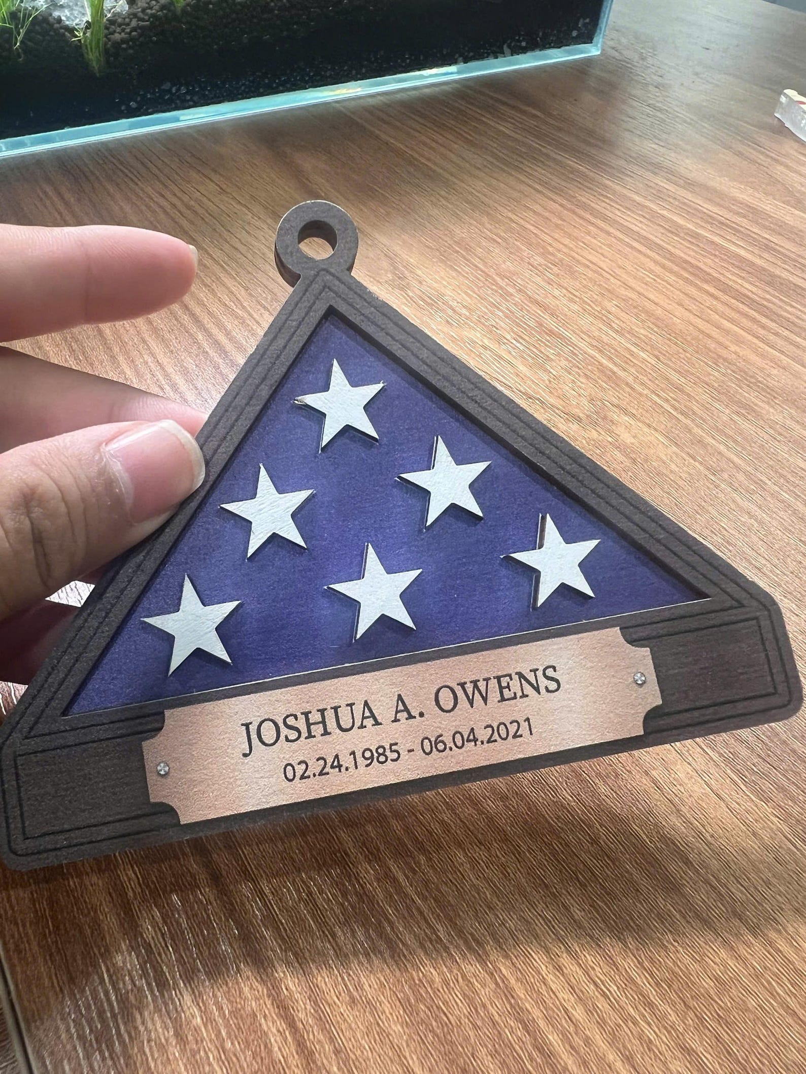 Personalized Military Memorial Flag Ornament, Custom Veteran Tribute ...