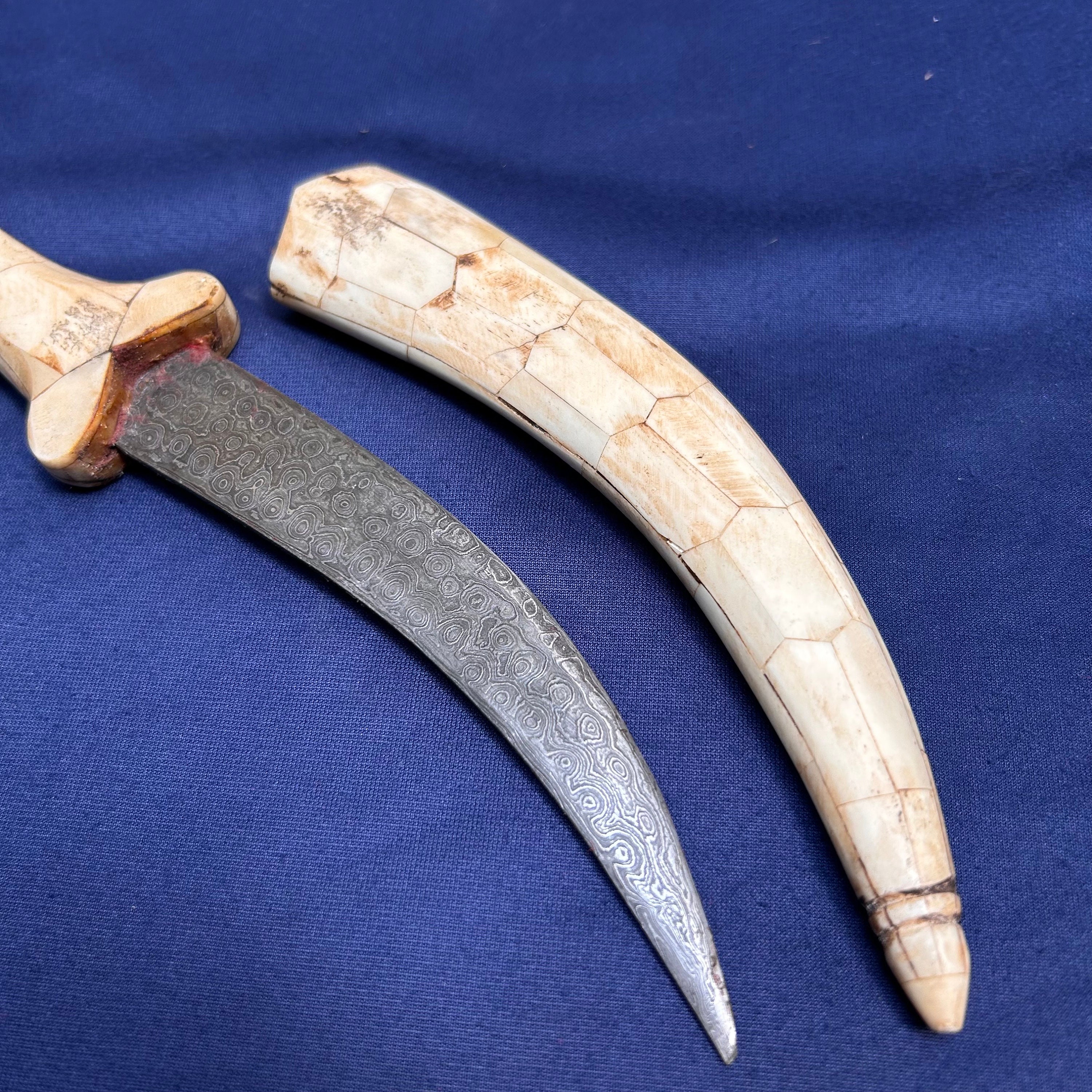 Antique Islamic Mughal Handmade Dagger Handle of Camel Bone Dagger With ...