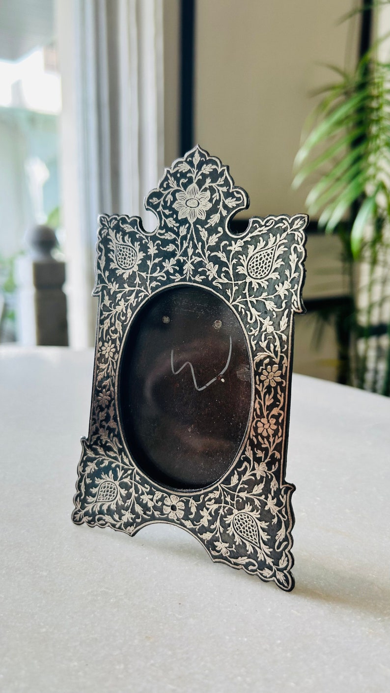 Vintage Indo Persian Original Picture Frame Featuring Silver Koftgari ...