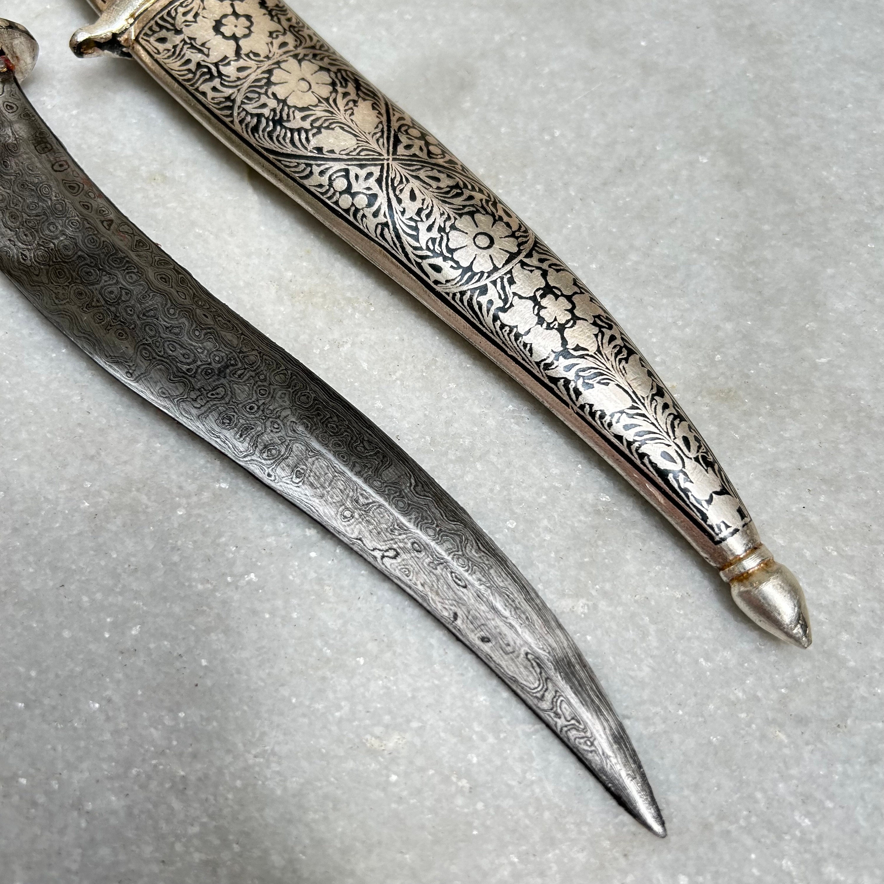 Ottoman Mughal Damascus Dagger With Mother of Pearl Handle and - Etsy