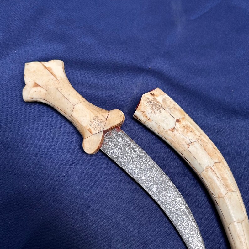 Antique Islamic Mughal Handmade Dagger Handle of Camel Bone Dagger With ...