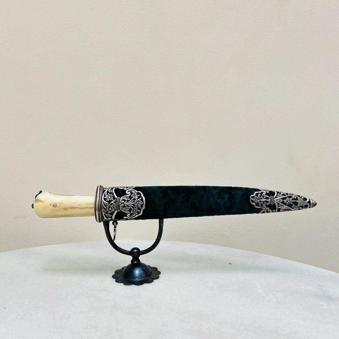 Vintage Indo Persian Rajput or Sikh Court Wootz Knife/chura With Silver ...