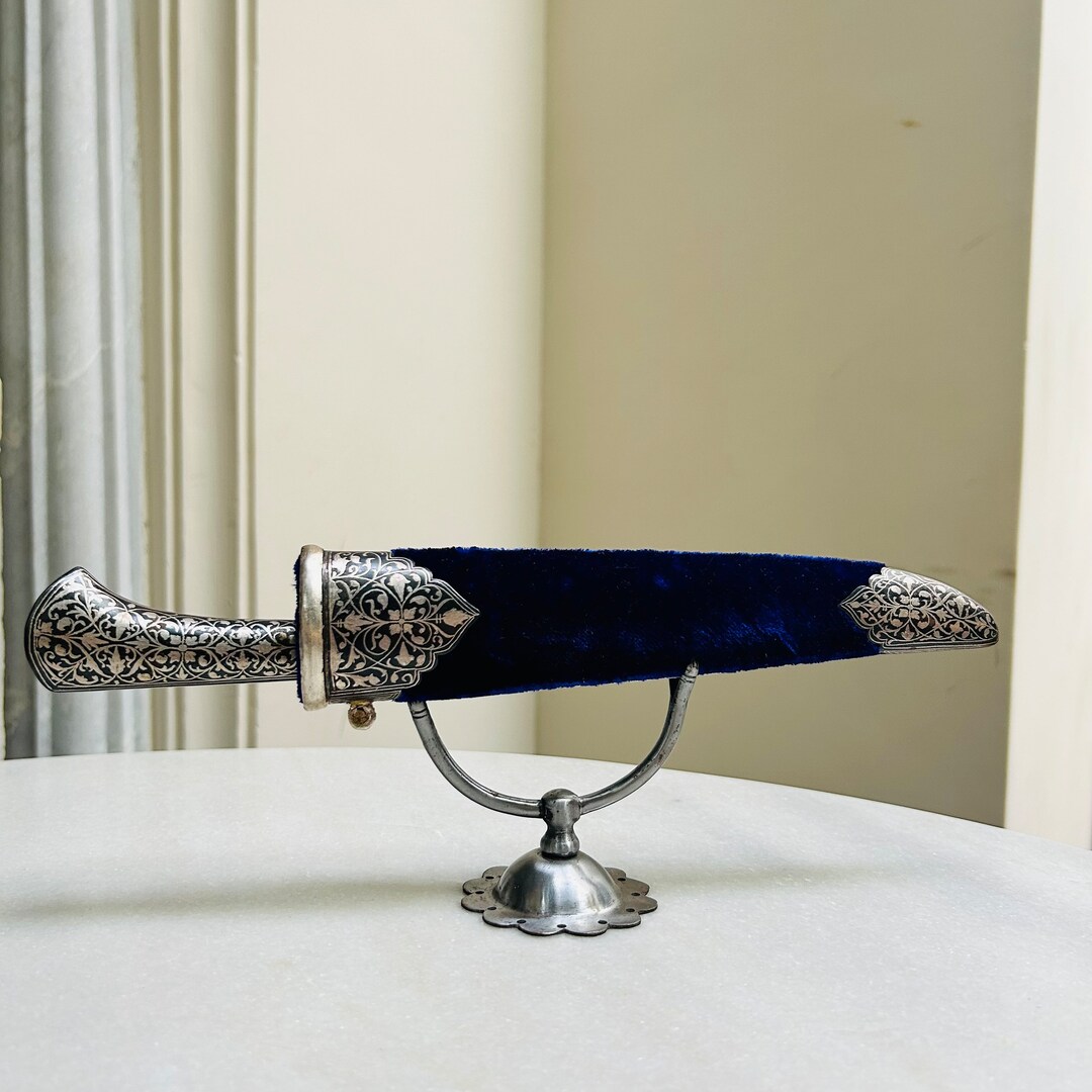 Indian Sikh Indo Persian Bone Hand Grip Dagger With a Nice Damascus ...