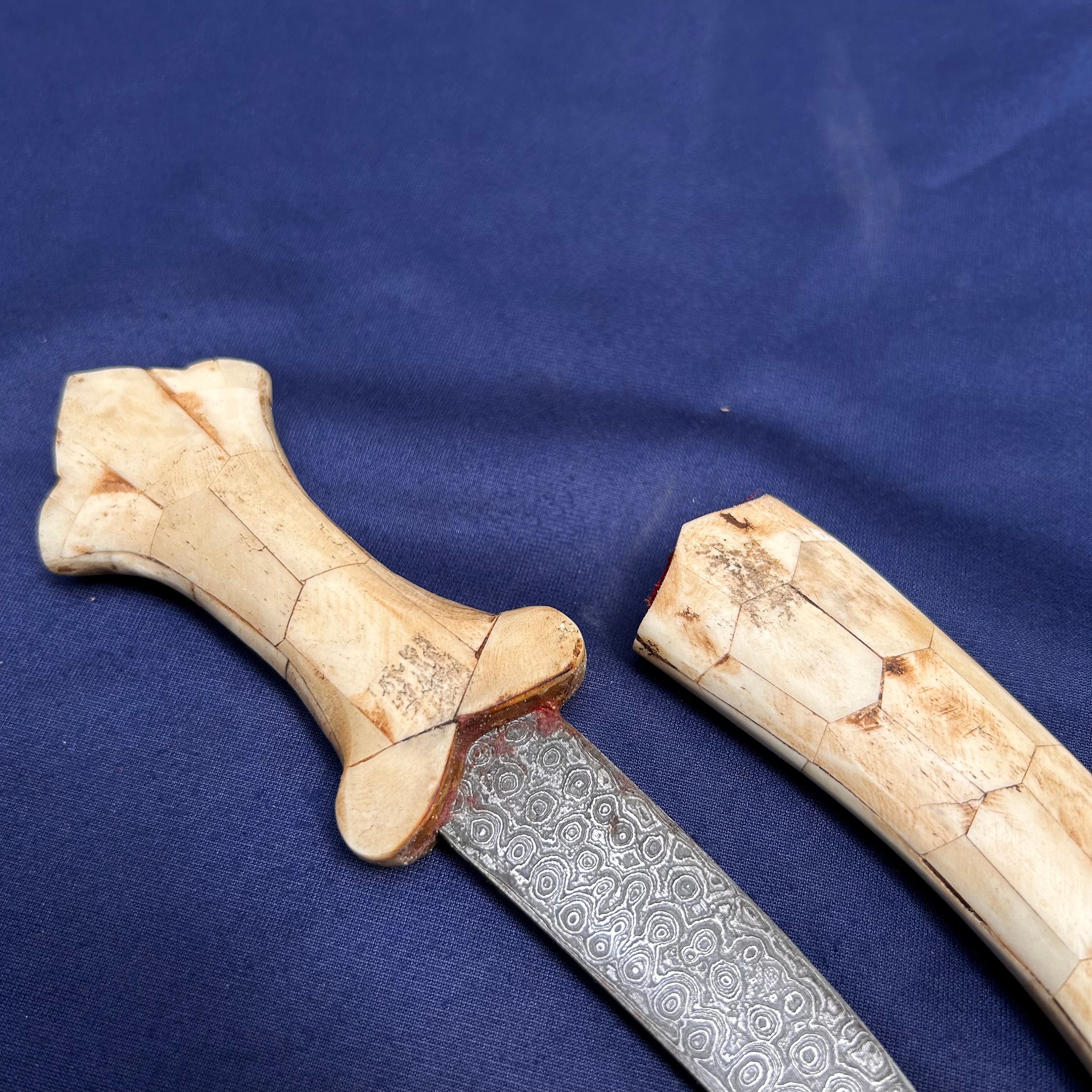 Antique Islamic Mughal Handmade Dagger Handle of Camel Bone Dagger With ...