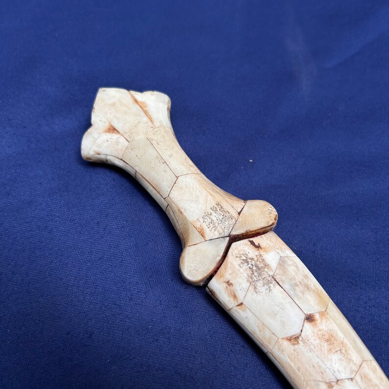 Antique Islamic Mughal Handmade Dagger Handle of Camel Bone Dagger With ...