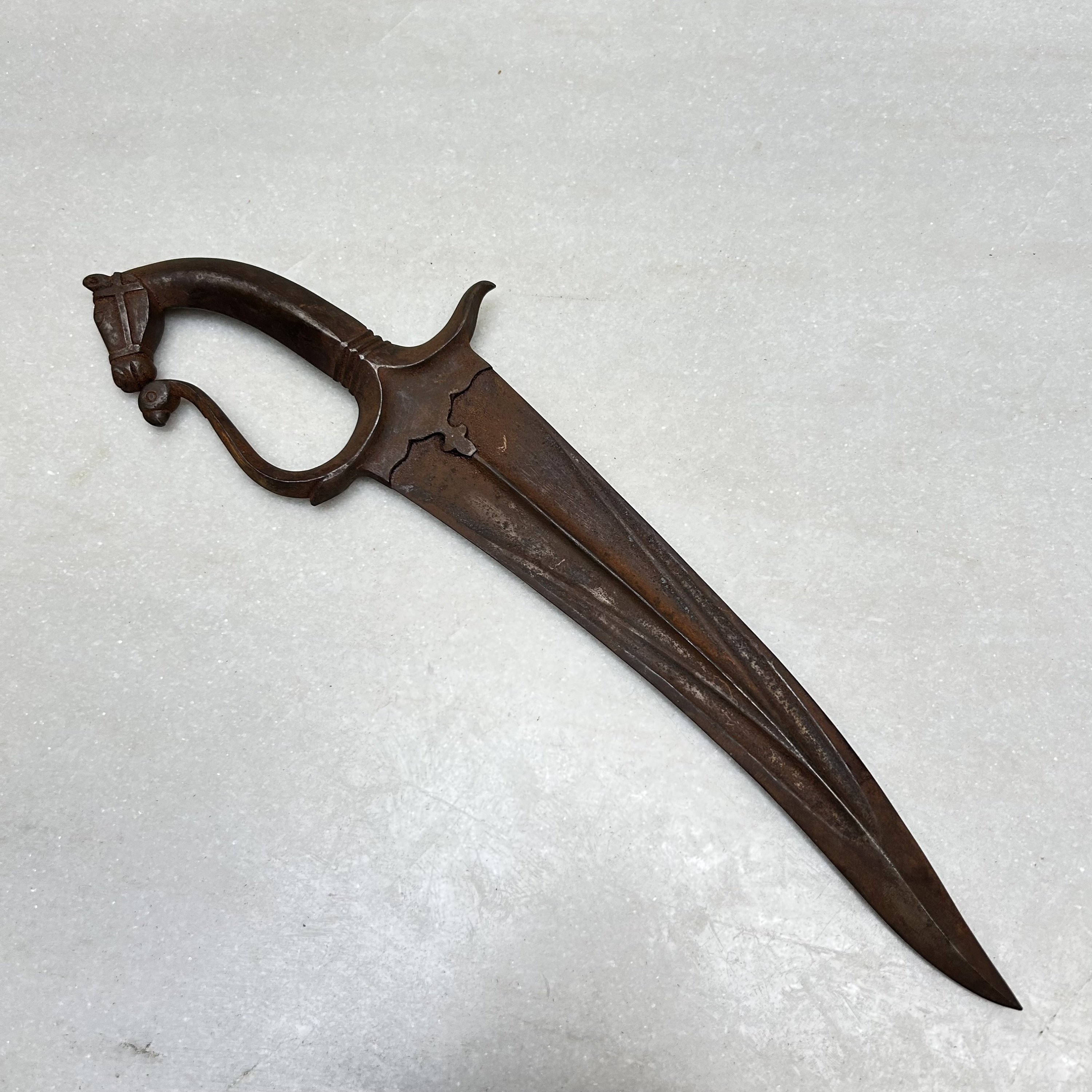 Vintage Indian, South Indian Original 18th Century Horse Hilt Wootz ...