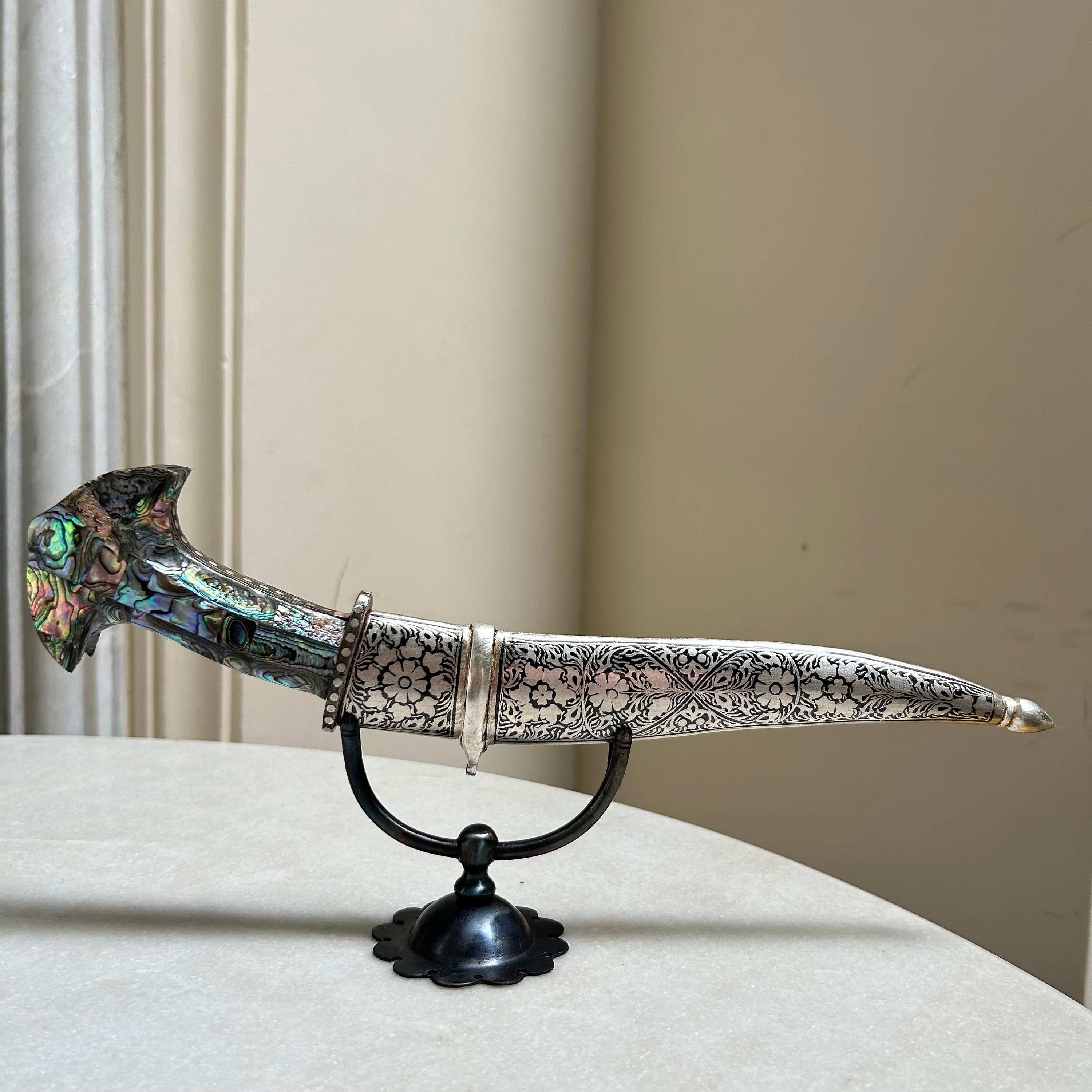 Ottoman Mughal Damascus Dagger With Mother of Pearl Handle and - Etsy