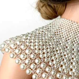 Bridal Wedding Pearl Cape in White|pearl Necklace|bridal Pearl Chain ...