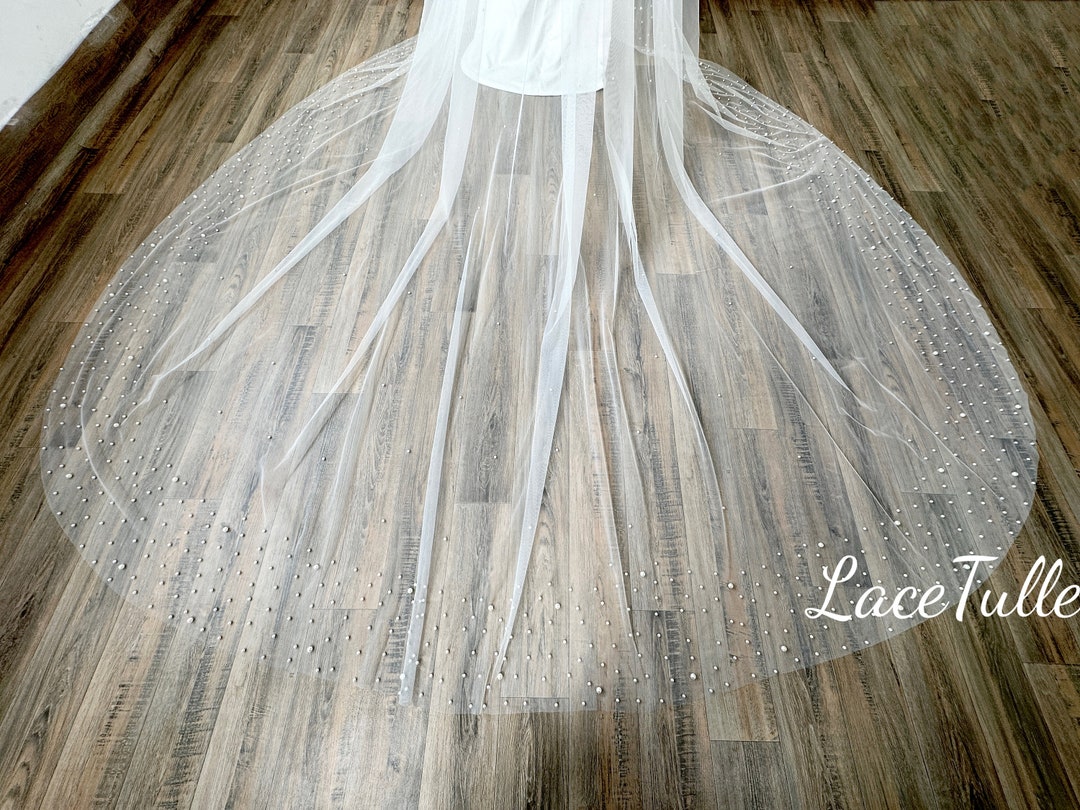 Stunning Pearl Veil|a Layer of Veil|long Veil|cathedral Veil |bridal ...