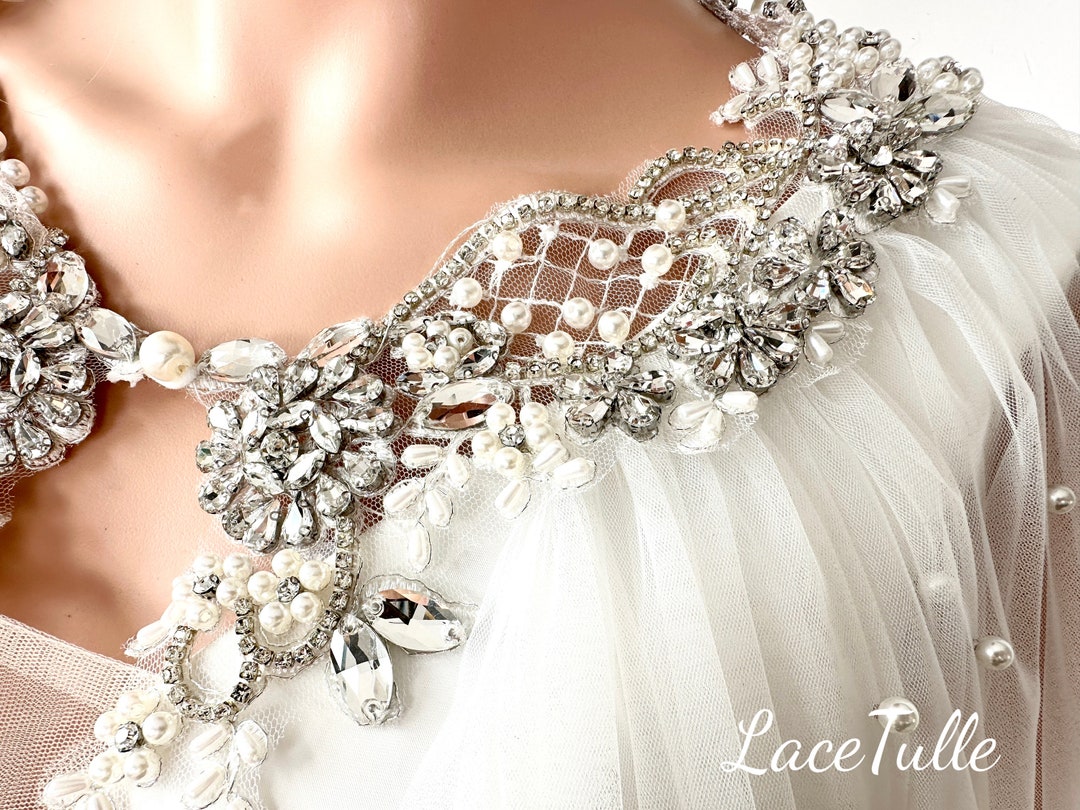 3m Rhinestone Cape Veil|pearl Flower Cape Veil|simple Bridal Shawl ...