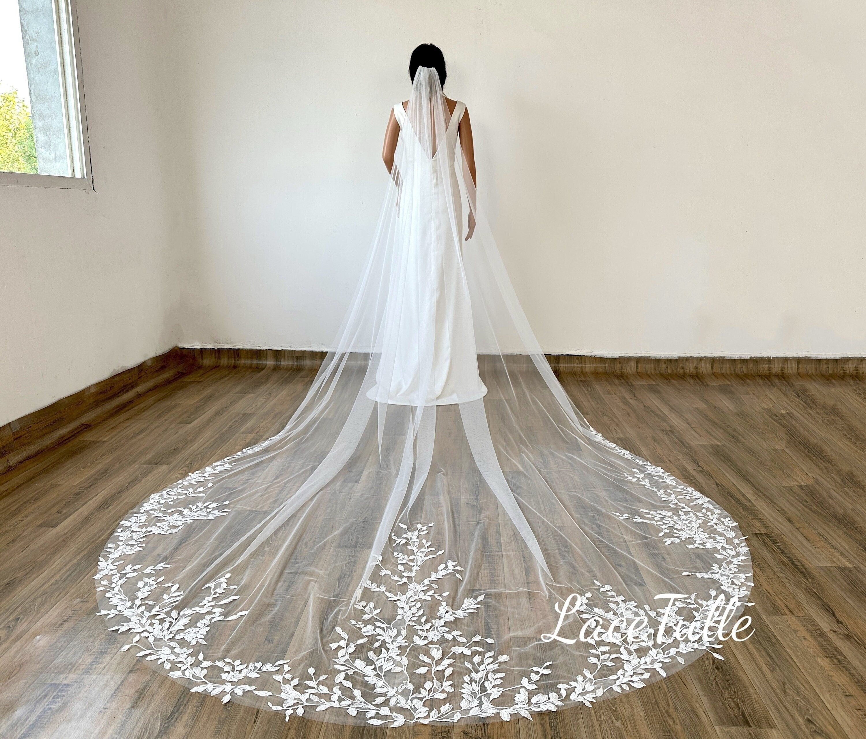 Floral Lace Wedding Veil,leaf Veil, Wedding Veil,bridal Veil,long Veil ...