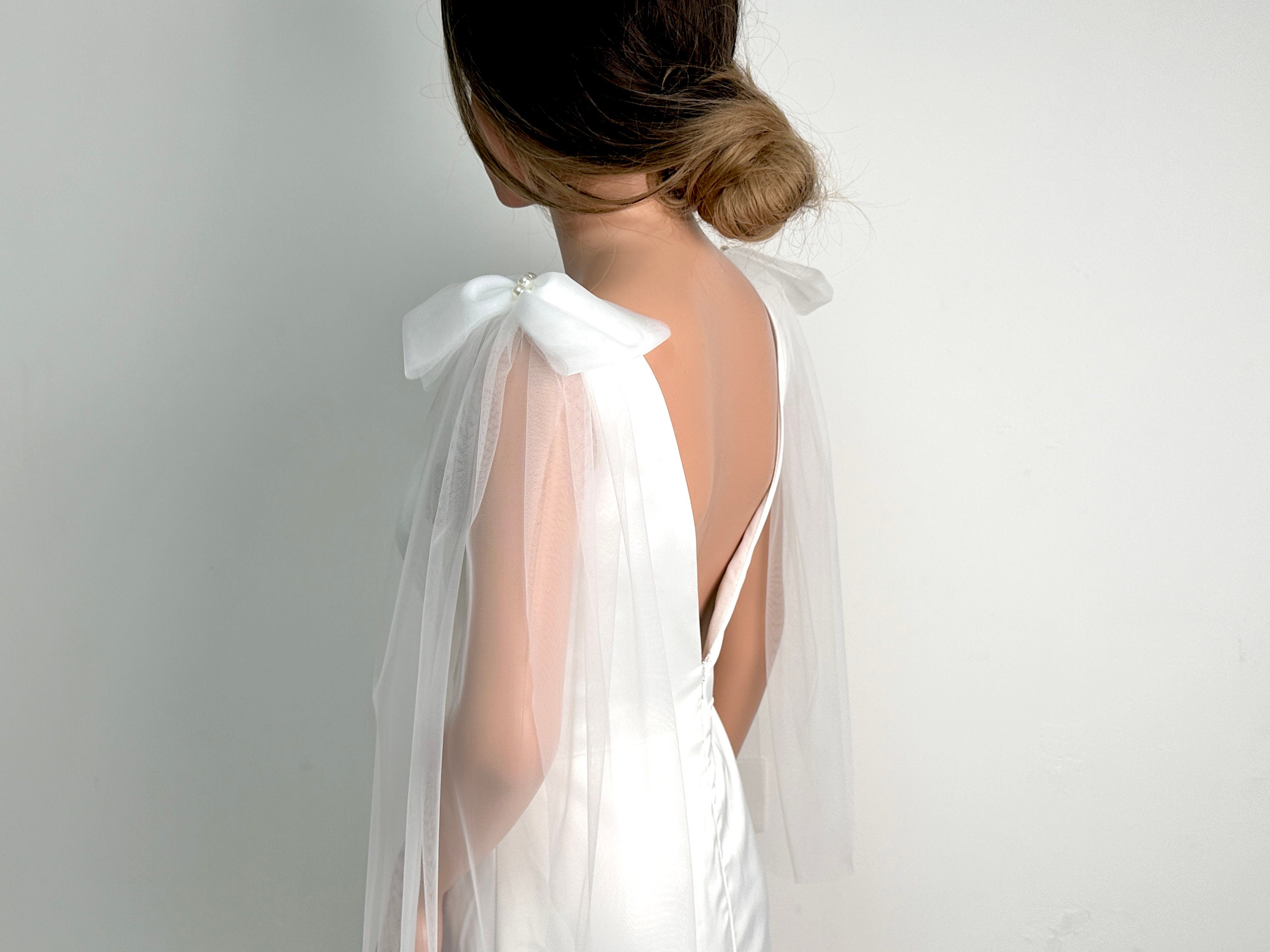 Bow Shoulder Yarn |bridal Shoulder Decoration| Modern Wedding Cape ...