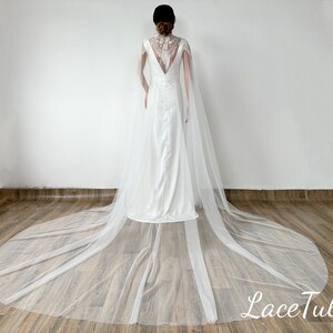 Bridal Sequin Cape|pearl Button Cape Veil|wedding Cape|bride Cover Up ...