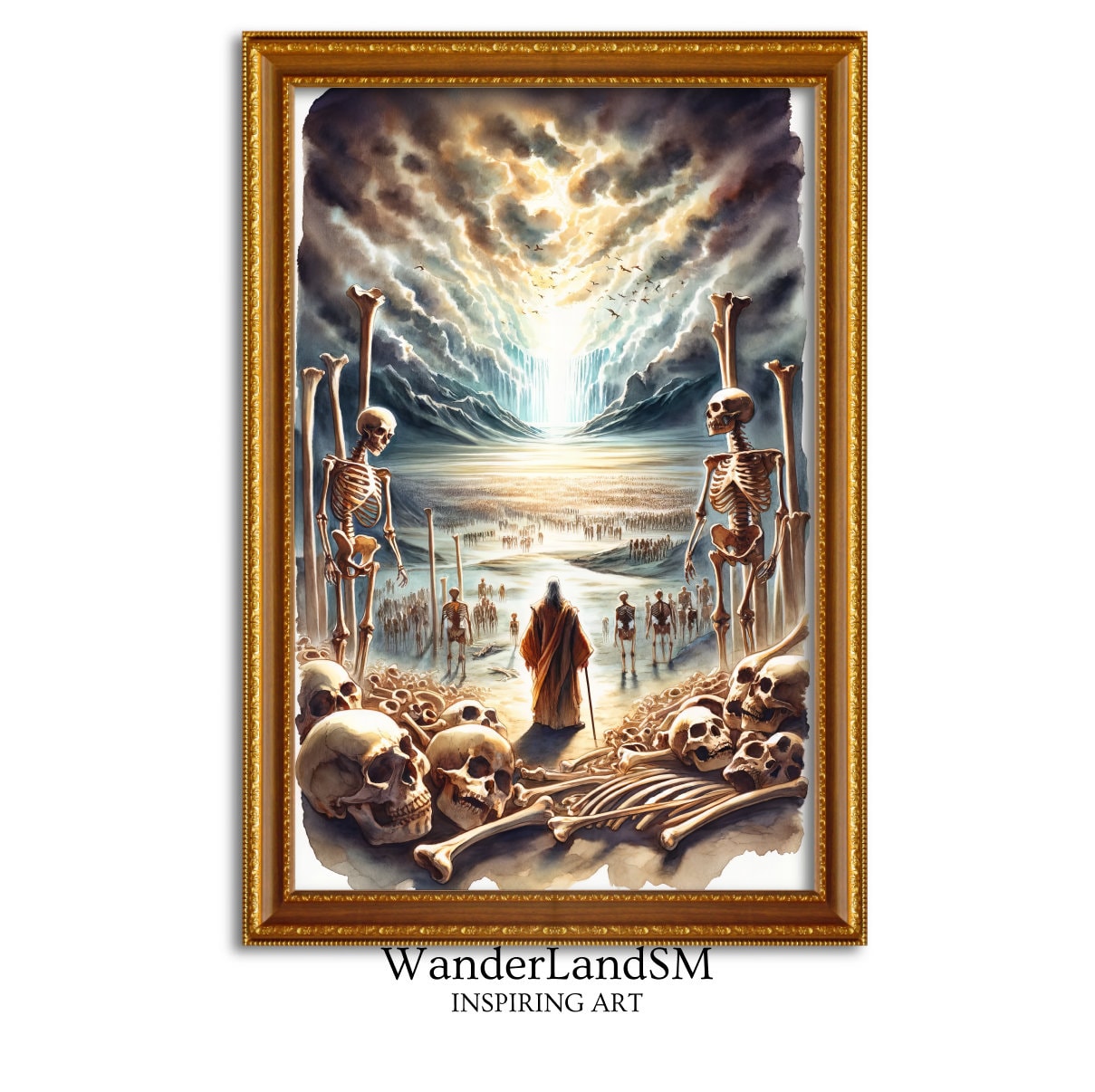 Valley of Dry Bones Painting Digital Download Ezekiel Bible Print ...