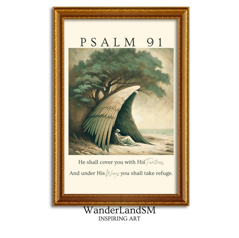 Psalm 91 Wall Art Digital Print, Bible Verse Wall Art Scripture Print ...