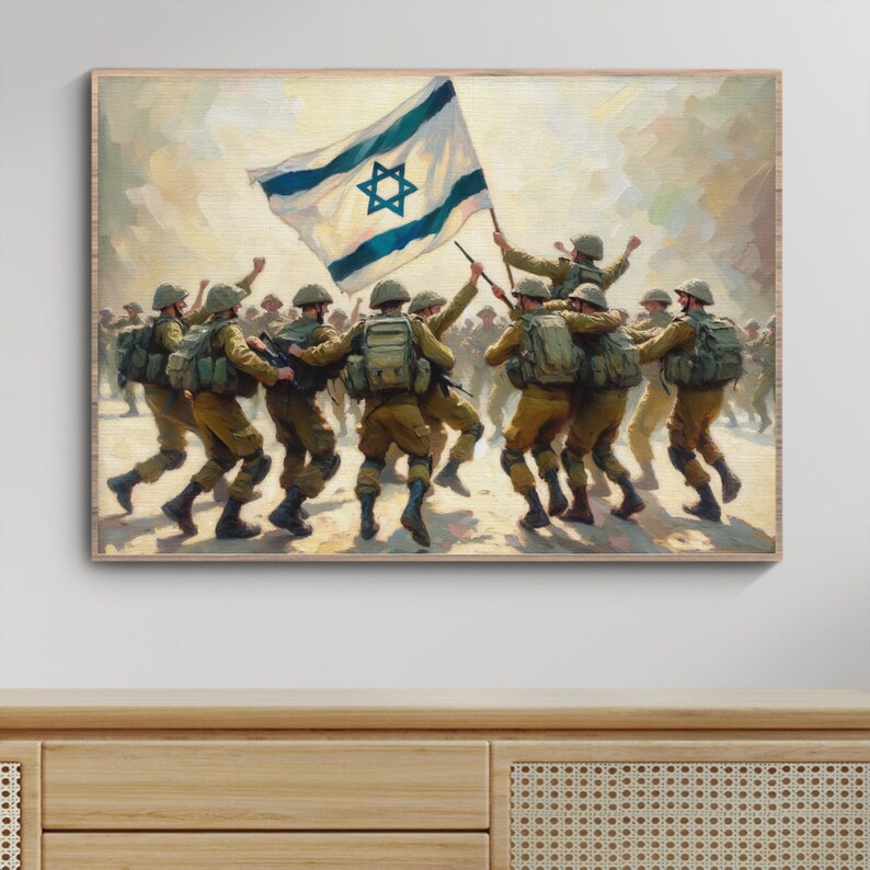 IDF Soldiers Painting Digital Download, IDF Dancing With the Flag Print ...
