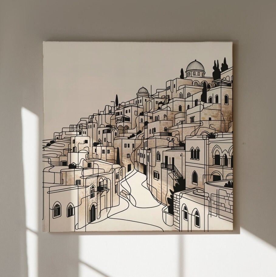 Jerusalem Line Art Digital Download, Jerusalem Old City Poster ...