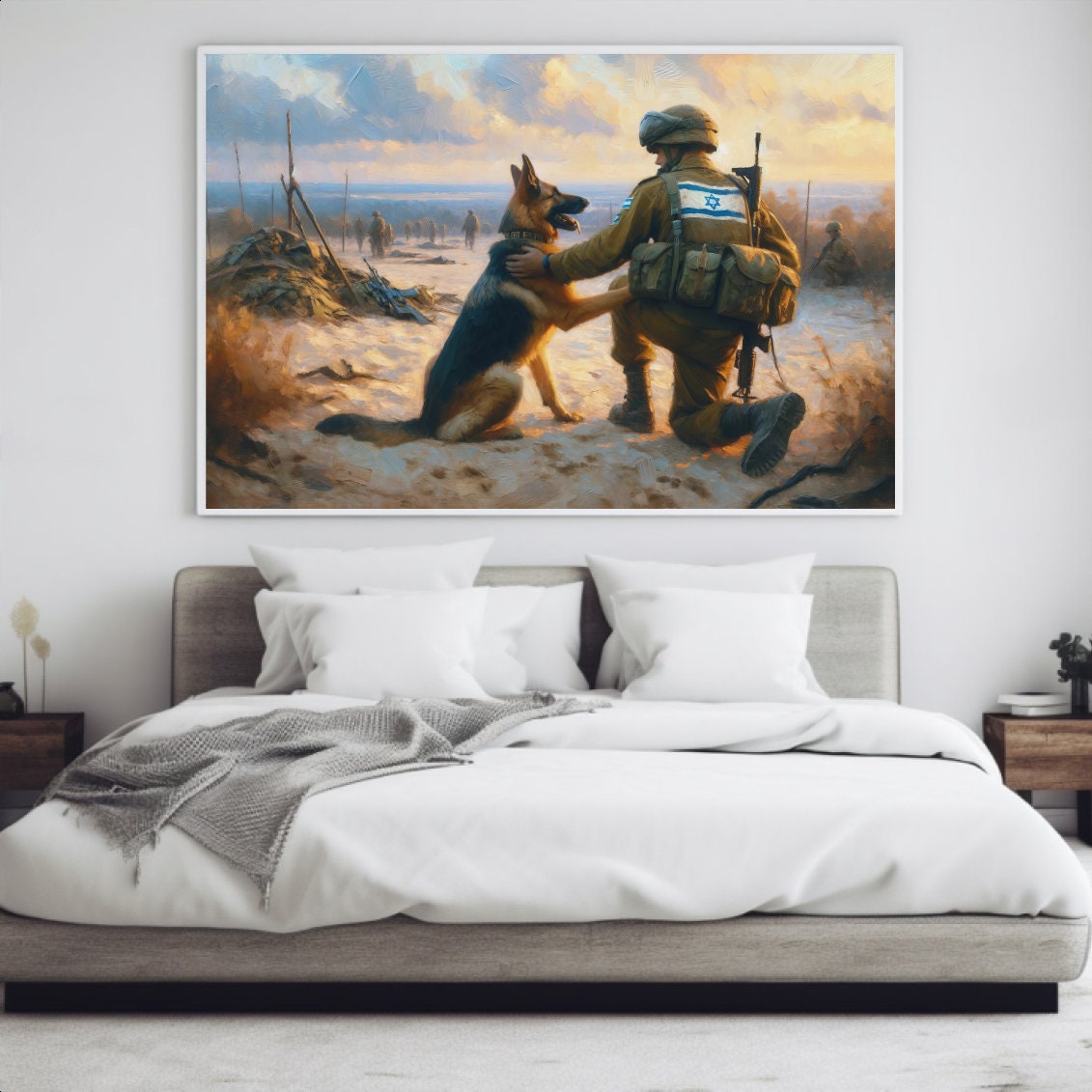 IDF Dog and Soldier Painting Digital Download, Israel Army Dog Print ...