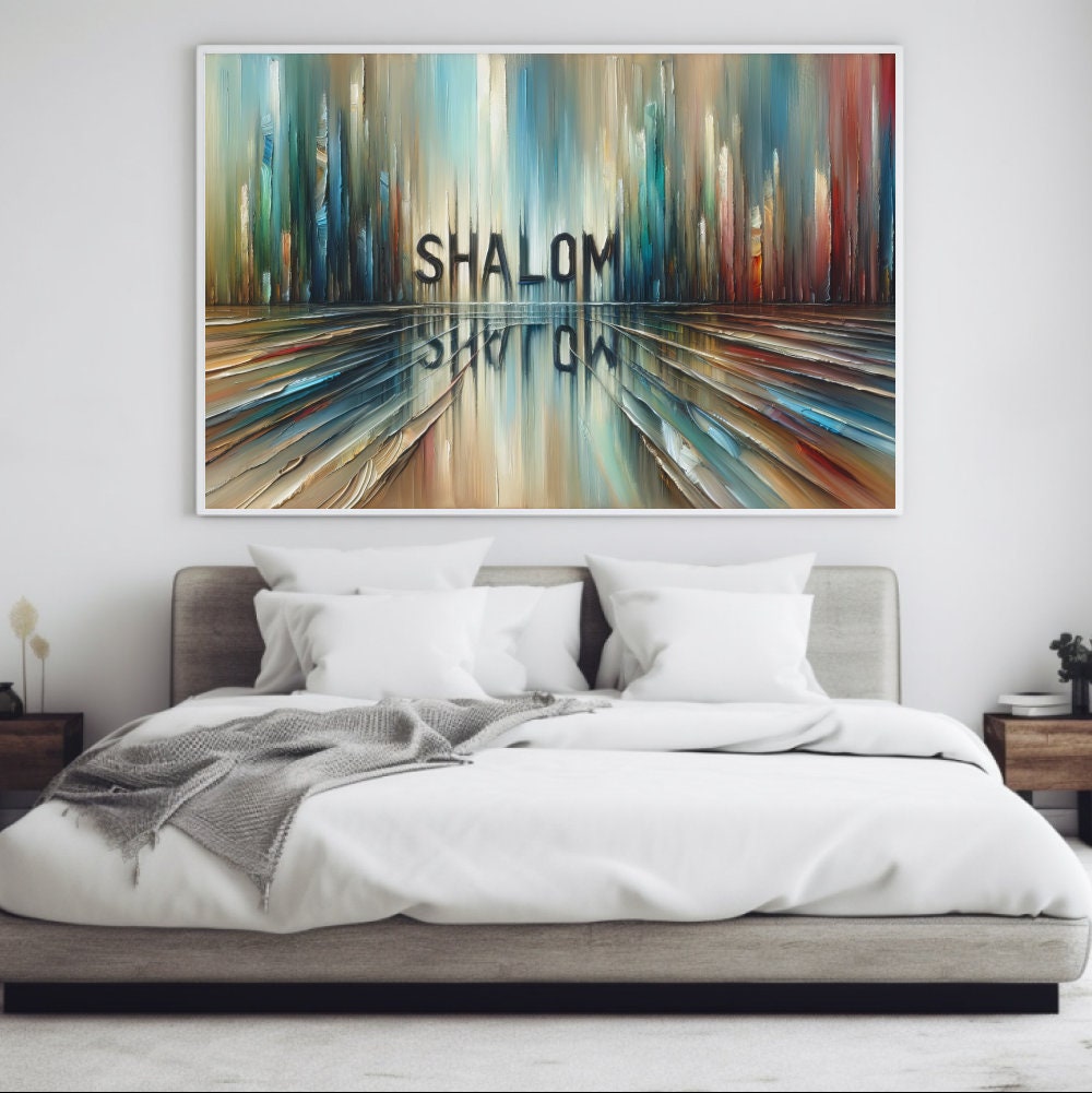 Shalom Painting Digital Download Judaica Wall Art Home Decor Abstract ...