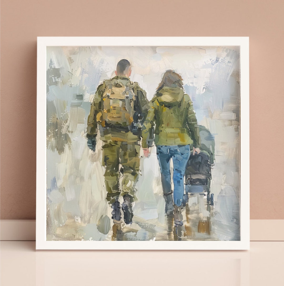 IDF Soldier With Wife Painting Digital Download Civilian IDF Poster ...
