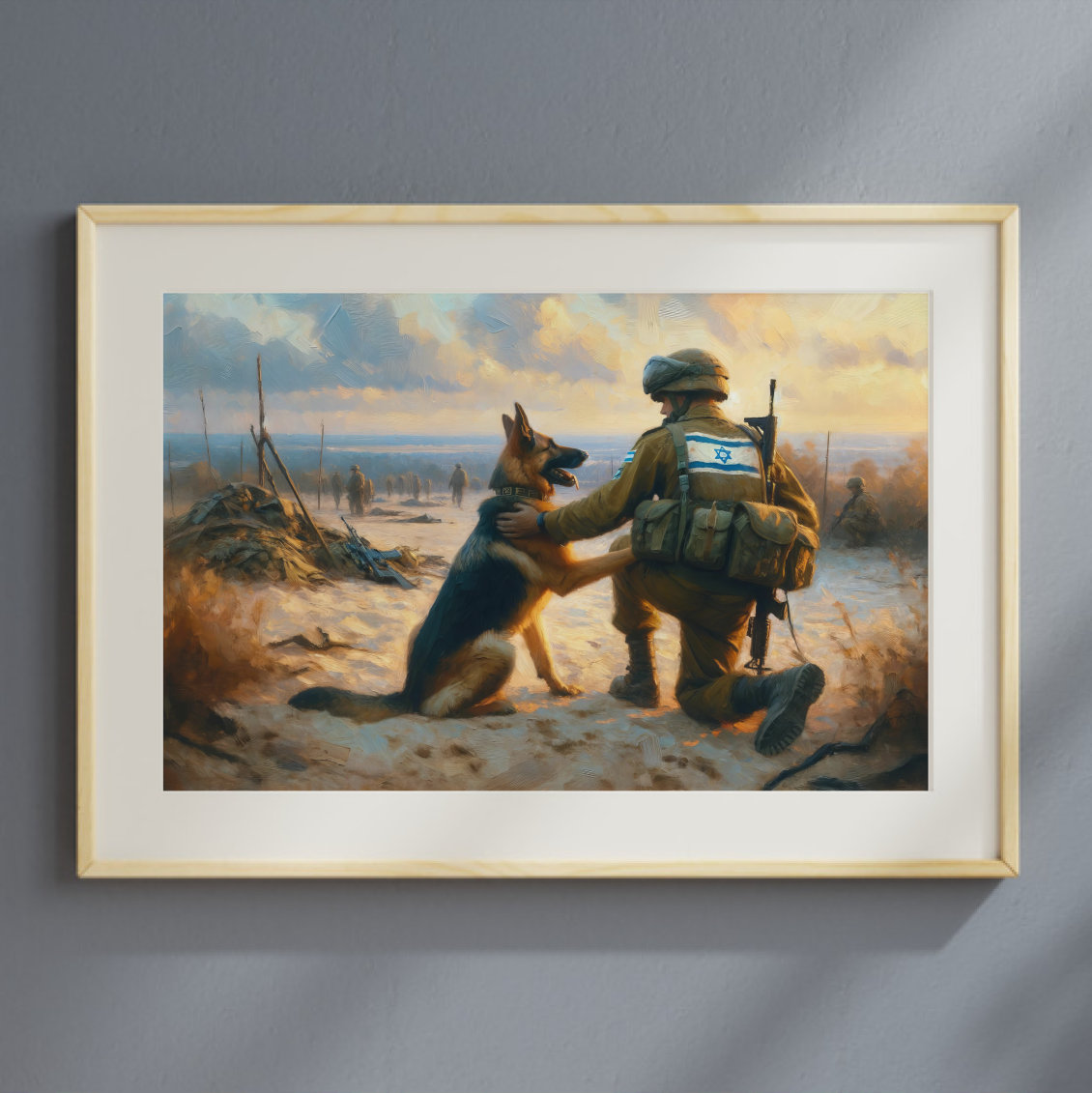 IDF Dog and Soldier Painting Digital Download, Israel Army Dog Print ...