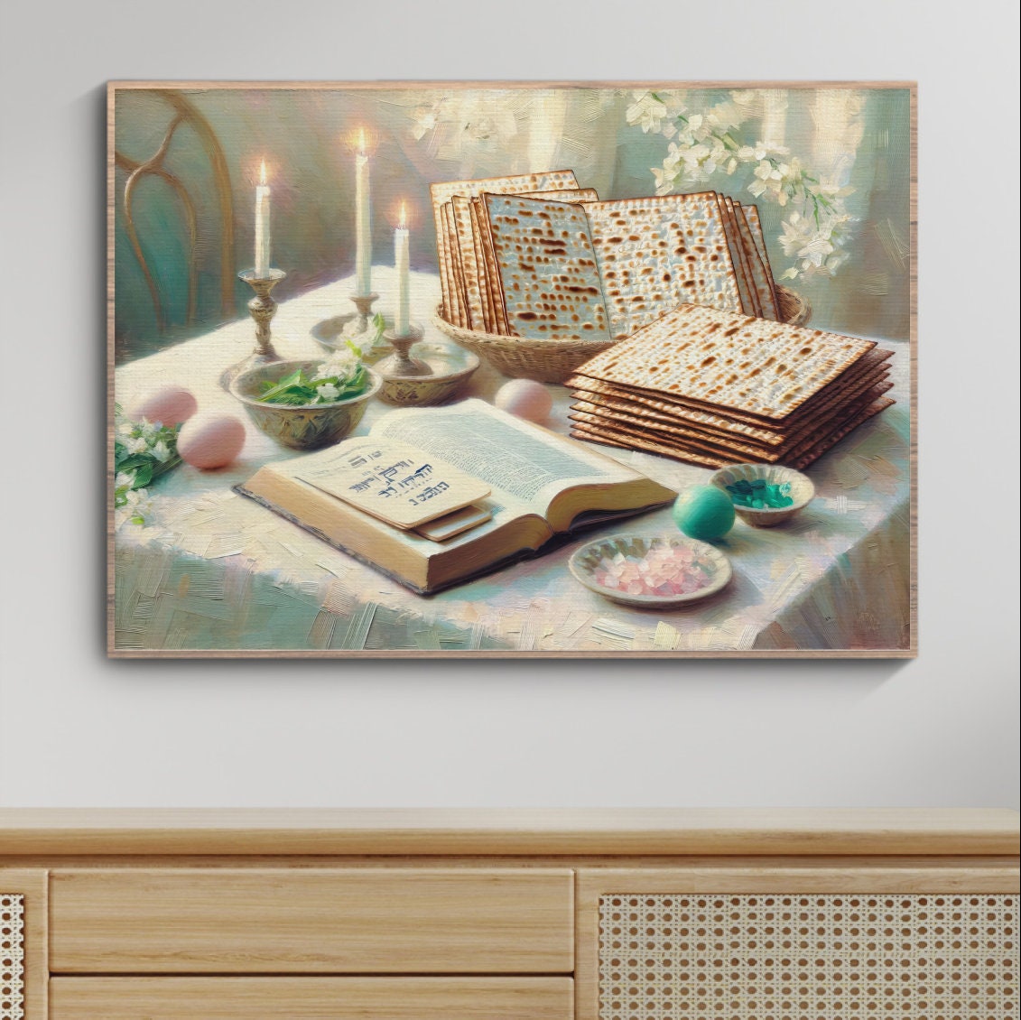 Passover Table Wall Art Digital Download Judaica Art Print Jewish ...