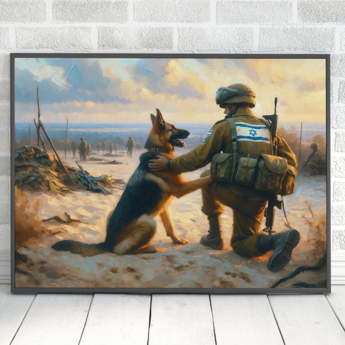 IDF Dog and Soldier Painting Digital Download, Israel Army Dog Print ...