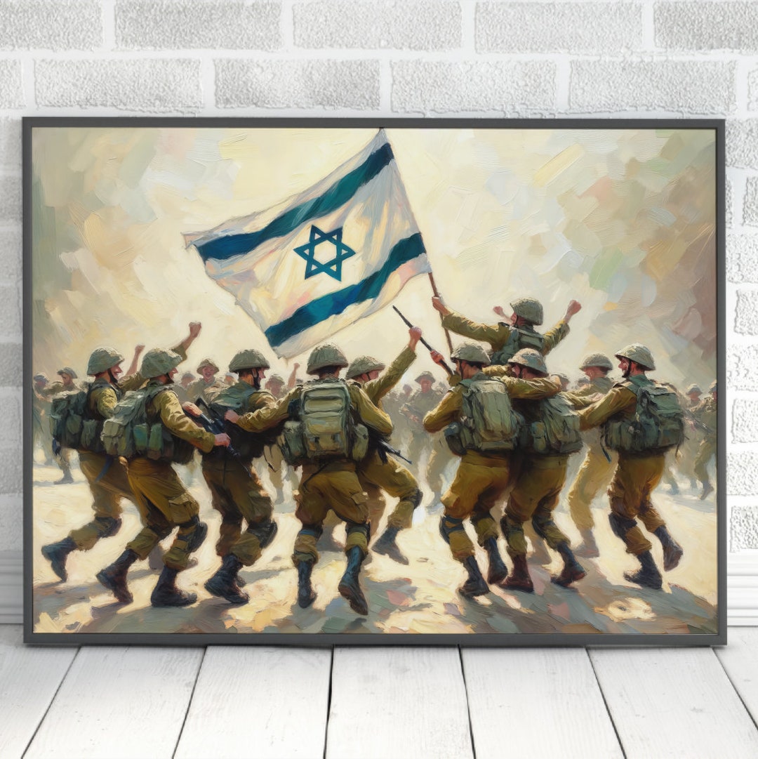 IDF Soldiers Painting Digital Download, IDF Dancing With the Flag Print ...