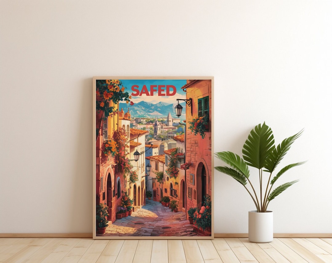 Israel Travel Poster Digital Download, Retro Style Safed Travel Poster ...