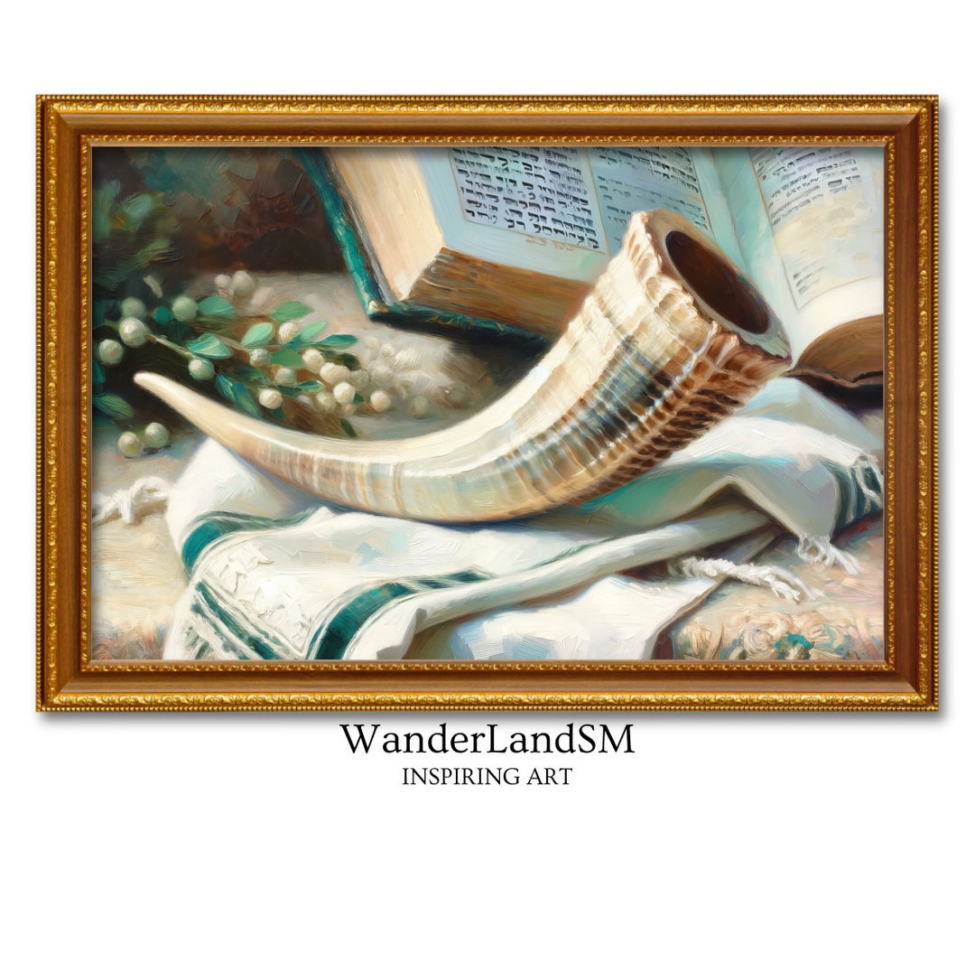 Judaica Shofar Painting Digital Download Jewish Holiday Print Rosh ...