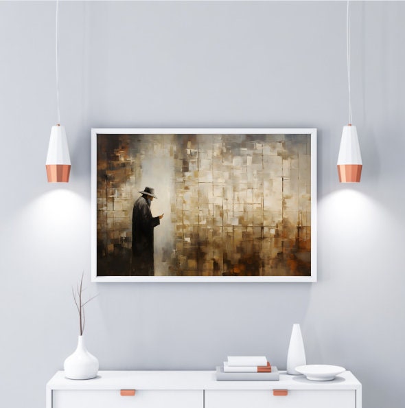 Rabbi Painting Rav Praying Wall Art Jewish Master Printable - Etsy
