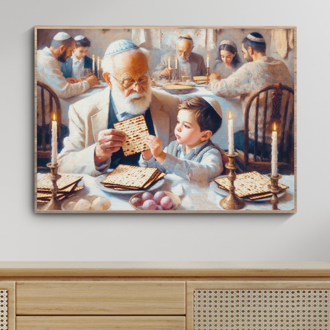 Telling the Passover Story Painting Digital Download Judaica Art Print ...