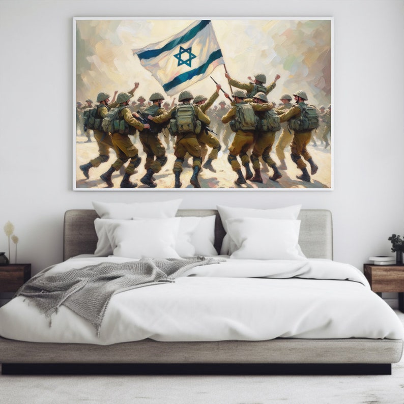 IDF Soldiers Painting Digital Download, IDF Dancing With the Flag Print ...
