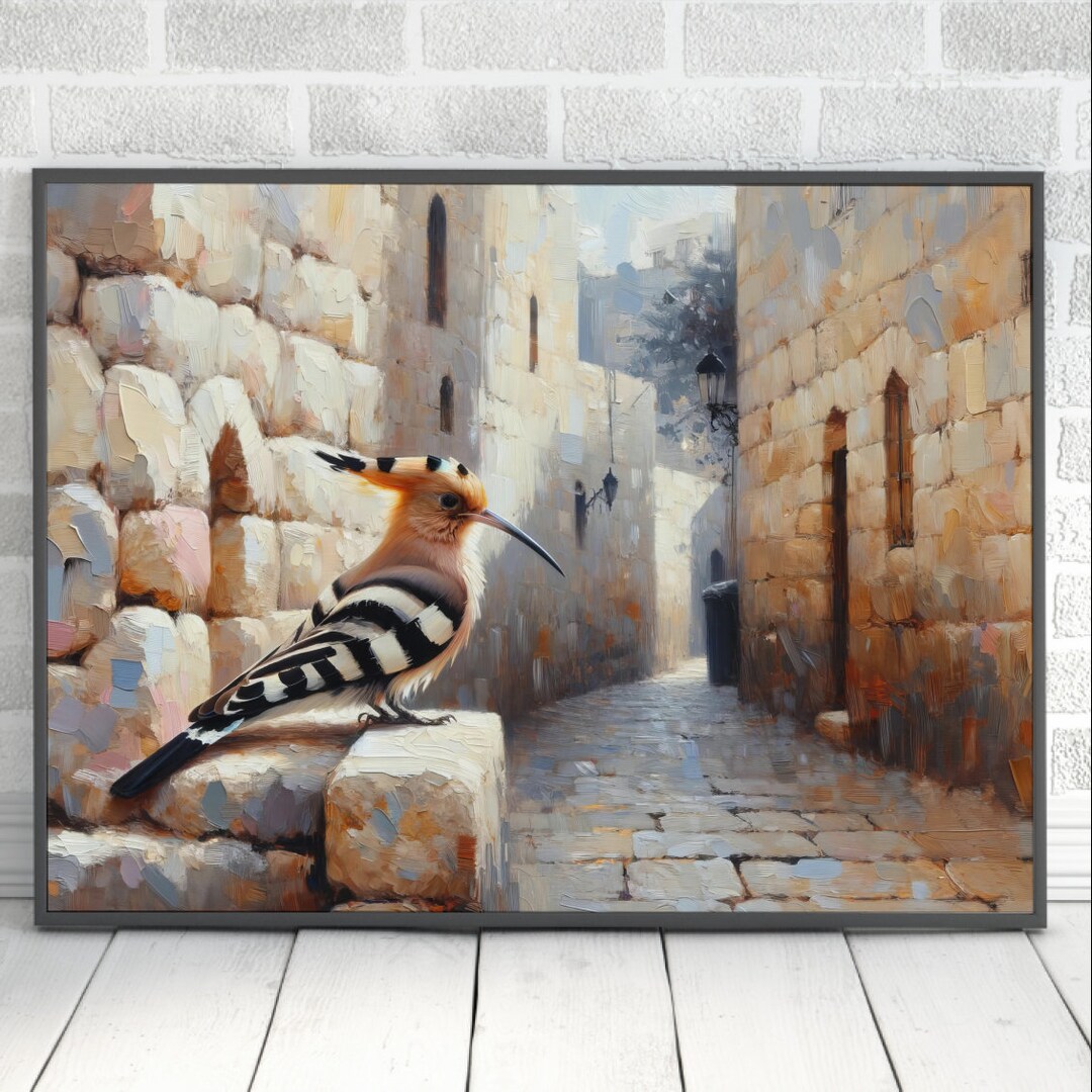 Hoopoe Jerusalem Painting Digital Download, Bird Old City Art Print ...