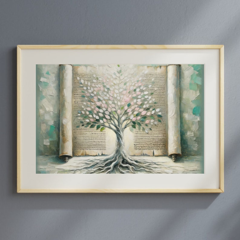 Judaica Tree Painting Digital Download, Jewish Tree of Life Print Torah ...