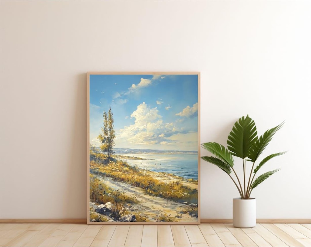 Sea of Galilee Painting Digital Download, Kinneret Painting Modern ...