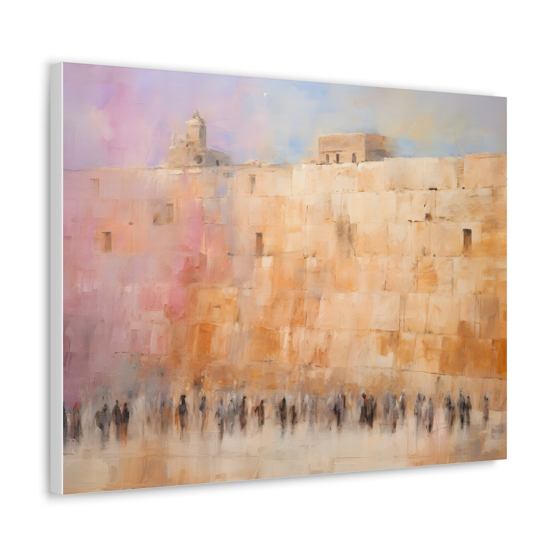 Kotel Wall Art Canvas, Iconic Western Wall Painting, Jerusalem Old City ...