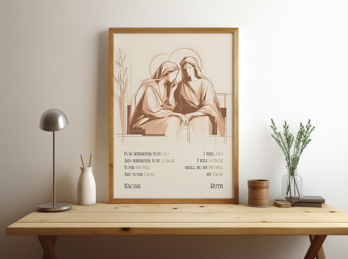 Naomi and Ruth Wall Art Digital, Your People My People Your God My God ...