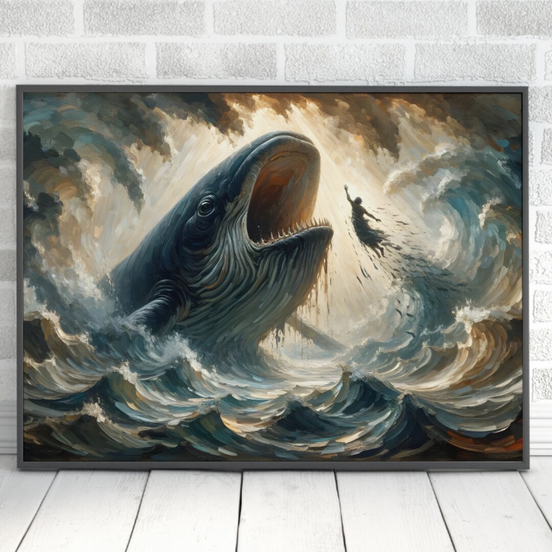 Jonah and the Whale Art Digital Download, Bible Story Artwork ...
