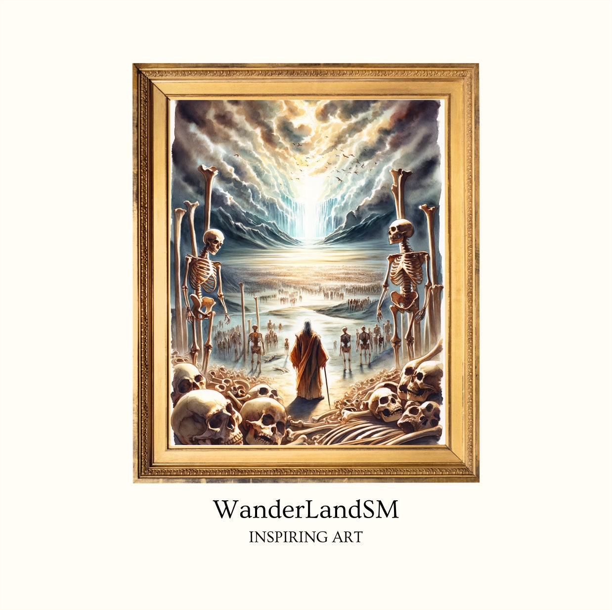 Valley of Dry Bones Painting Digital Download Ezekiel Bible Print ...