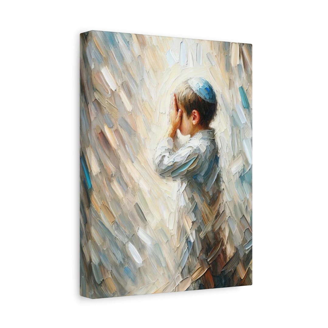 Shema Israel Painting Canvas Child Shema Painting Jewish Wall Art ...