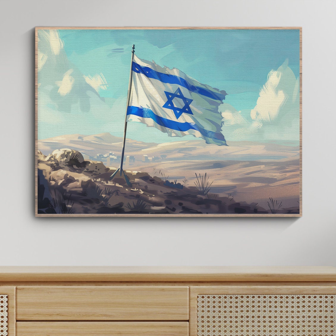 Am Israel Chai Painting Digital Download Israel Flag Wall Art Home ...