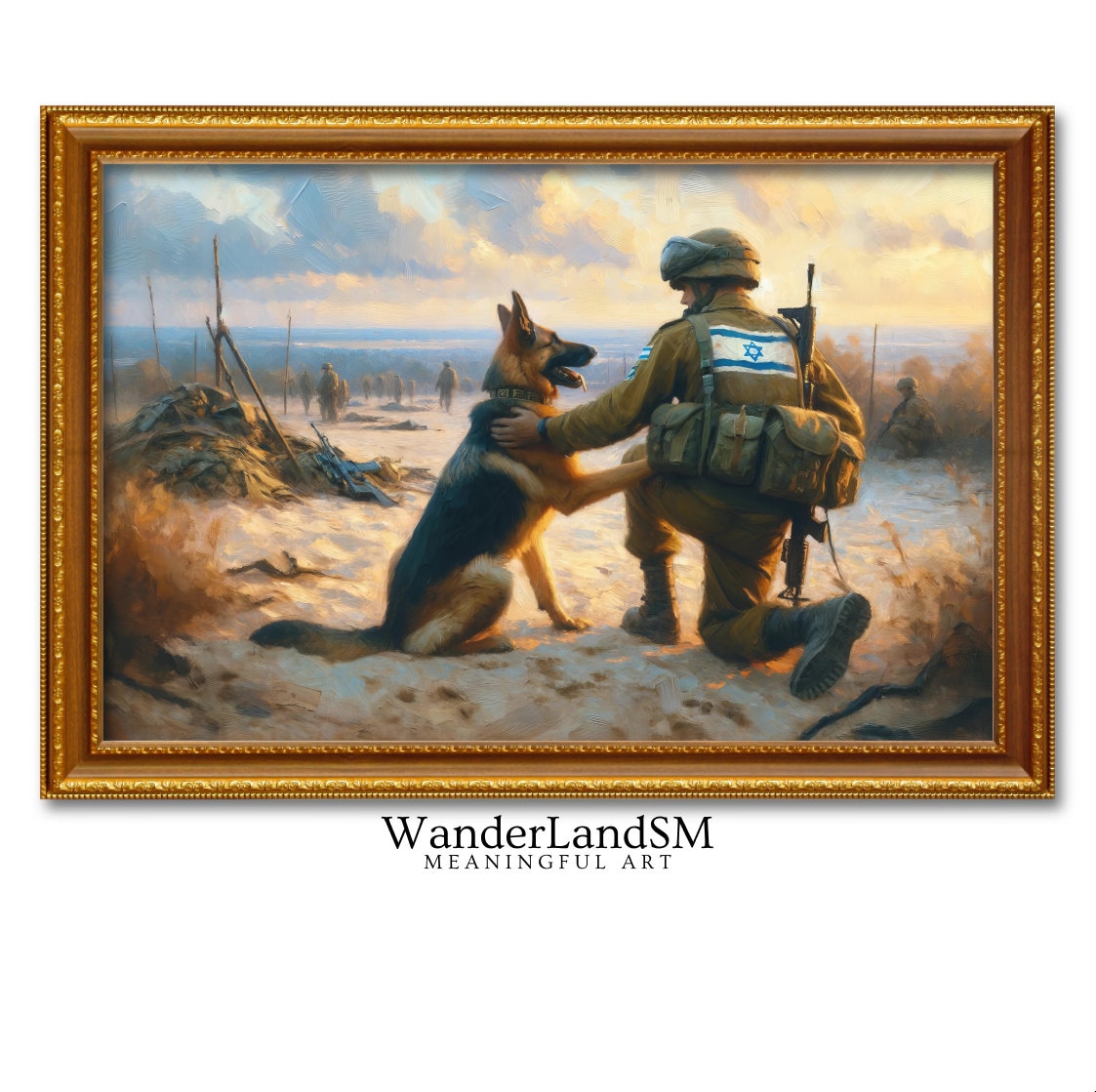 IDF Dog and Soldier Painting Digital Download, Israel Army Dog Print ...