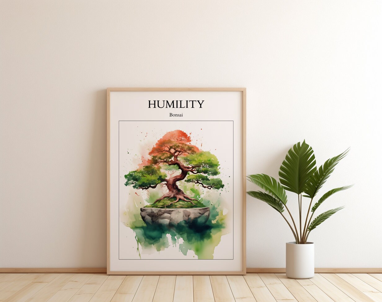 Bonsai Art Humility Inspirational Wall Print Botanical Home - Etsy